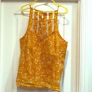 Maeve | Tops | Maeve Anthropologie Mustard Floral Tank Top | Poshmark